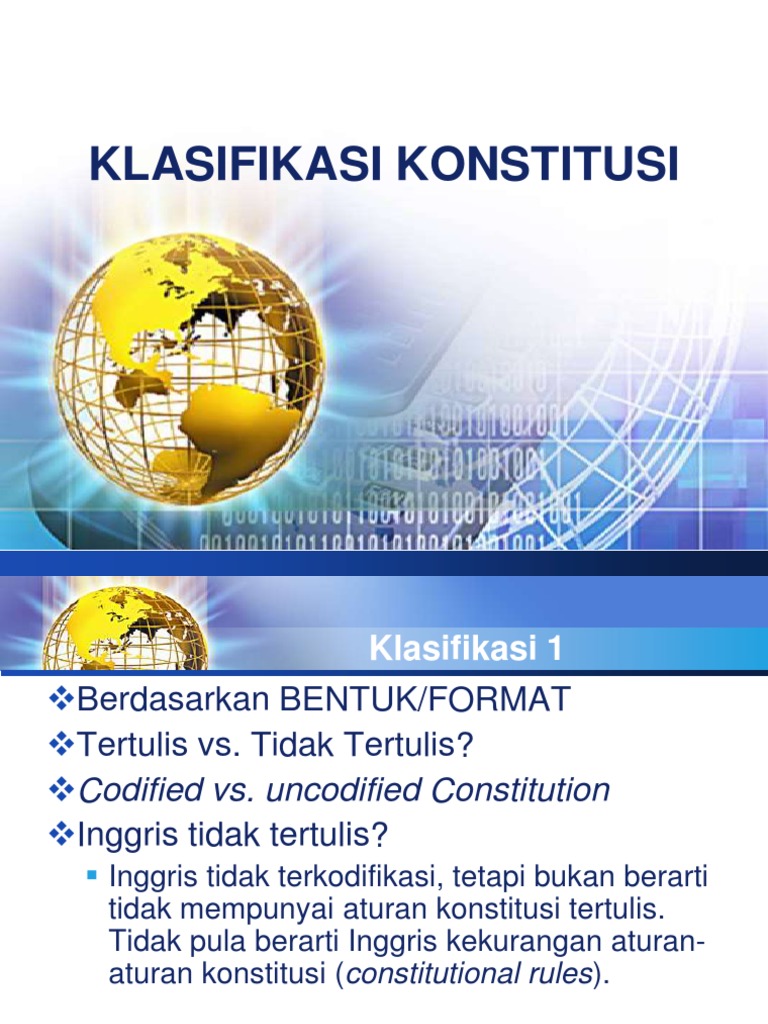 Klasifikasi Konstitusi Dan Pembuatan Konstitusi | PDF