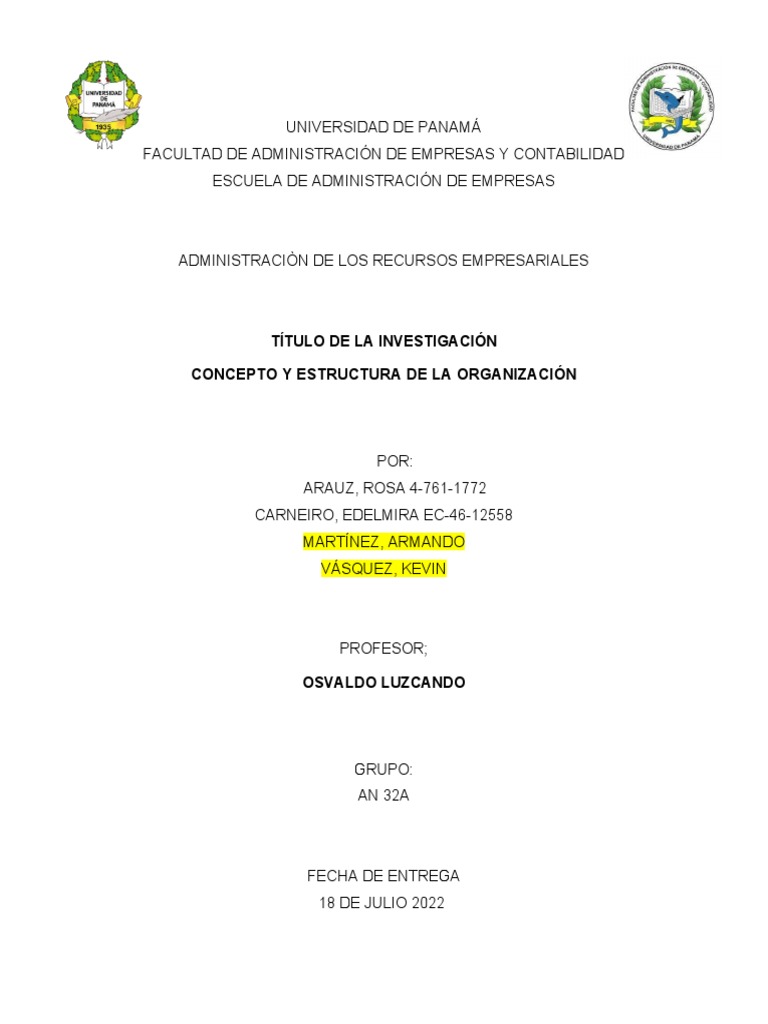 Concepto y Estructura Organizacional | PDF | Planificación | Gestión de ...