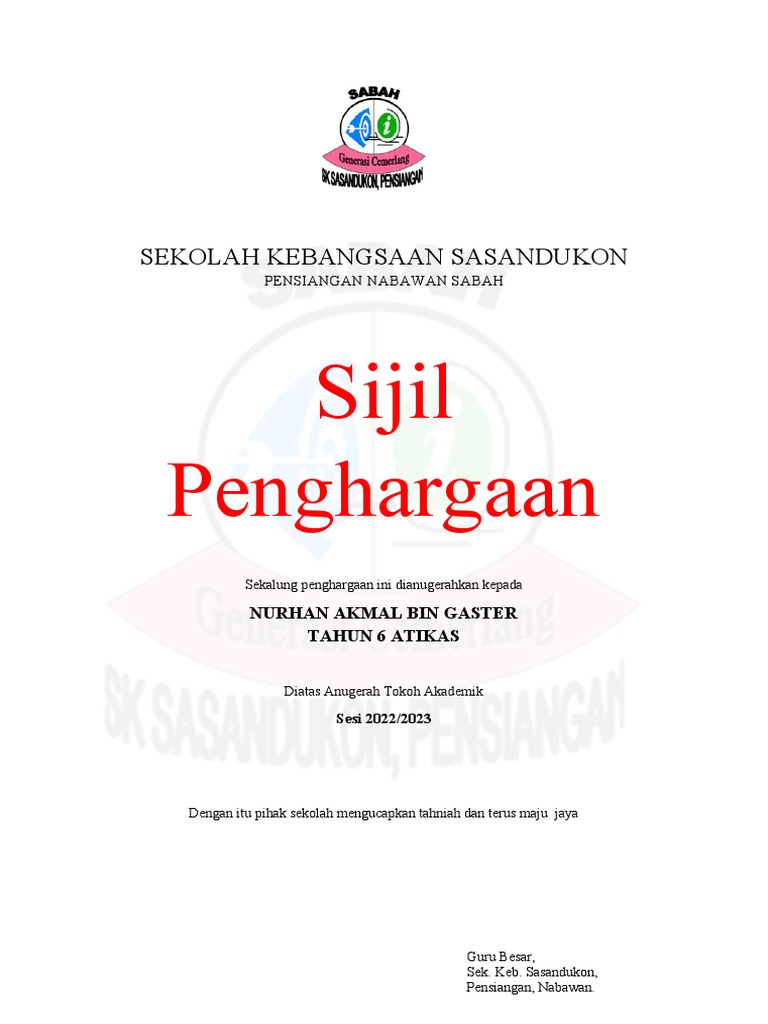 Template Sijil | PDF