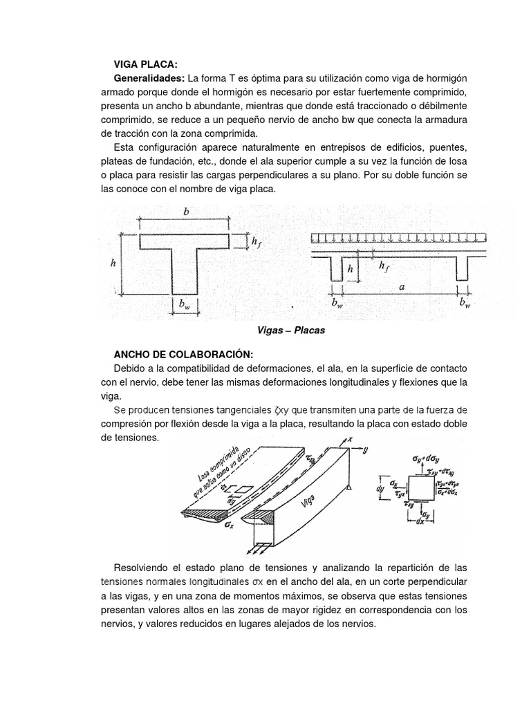 Teoría Viga Placa | PDF | Viga (Estructura) | Doblar