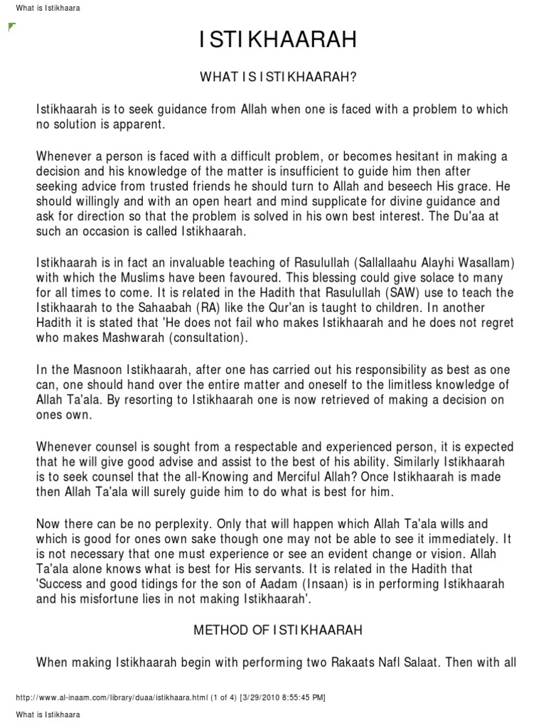 What Is Istikhaara | PDF | Religious Behaviour And Experience ...