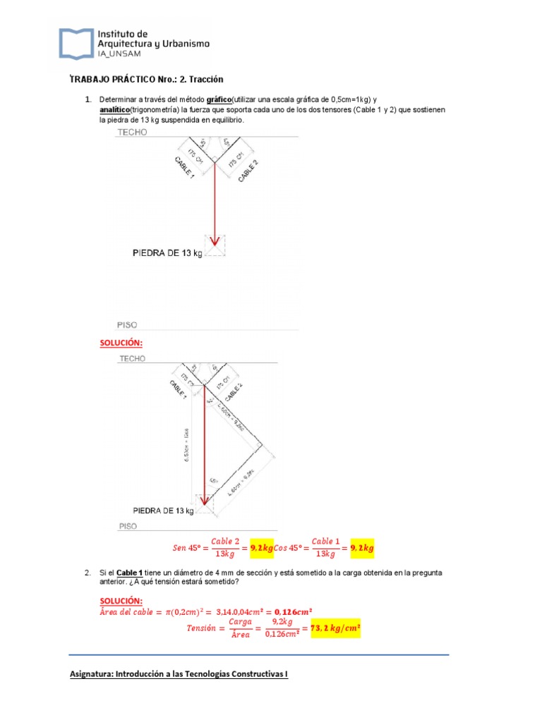 TRABAJO PRÁCTICO Nro.: 2. Tracción | PDF