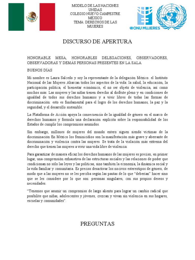 Discurso de Apertura Simonu | PDF