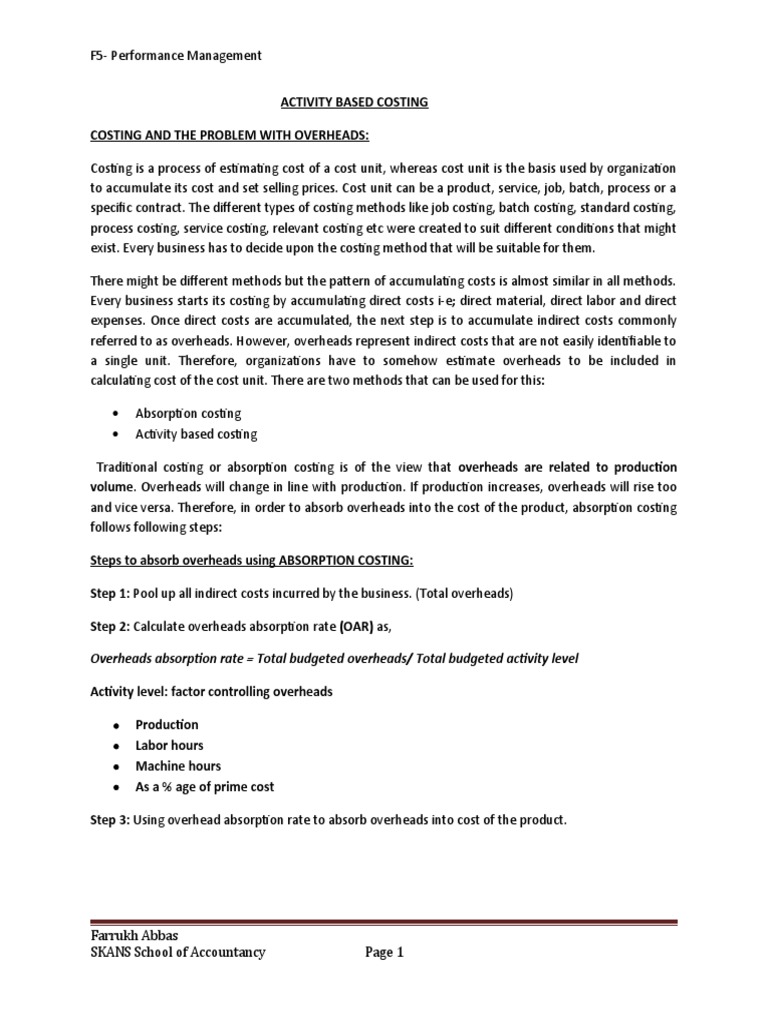 F5 Abc 1 Acca Pdf Cost Business Economics