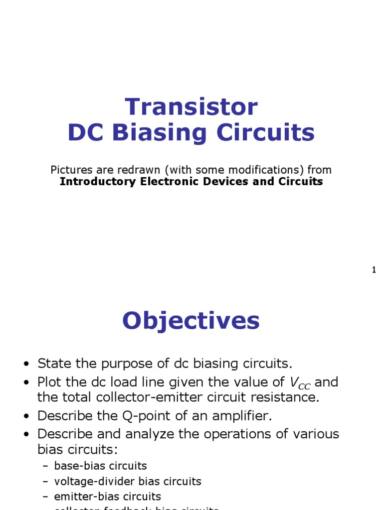 Transistor Biasing | PDF | Amplifier | Bipolar Junction Transistor