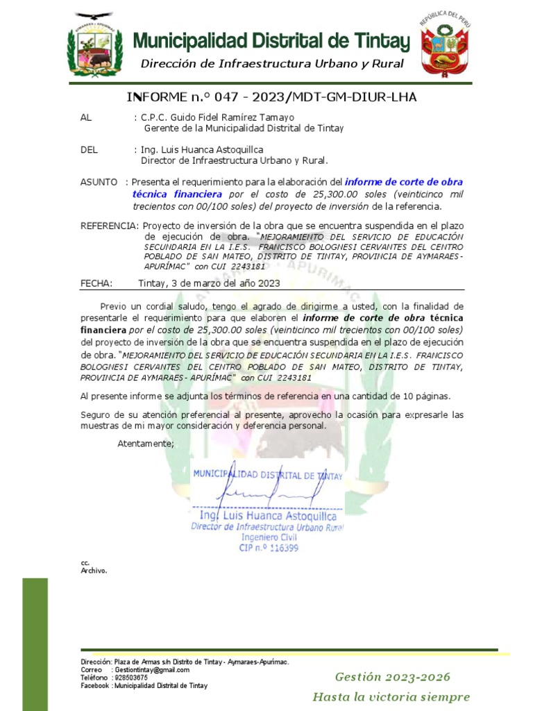 Informe N.° 47 - Corregido | PDF