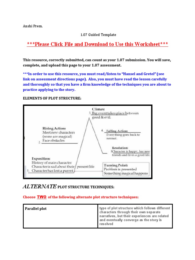1.07 Alternate Plot Structures Guided Template | Download Free PDF | Hansel And Gretel (Opera ...