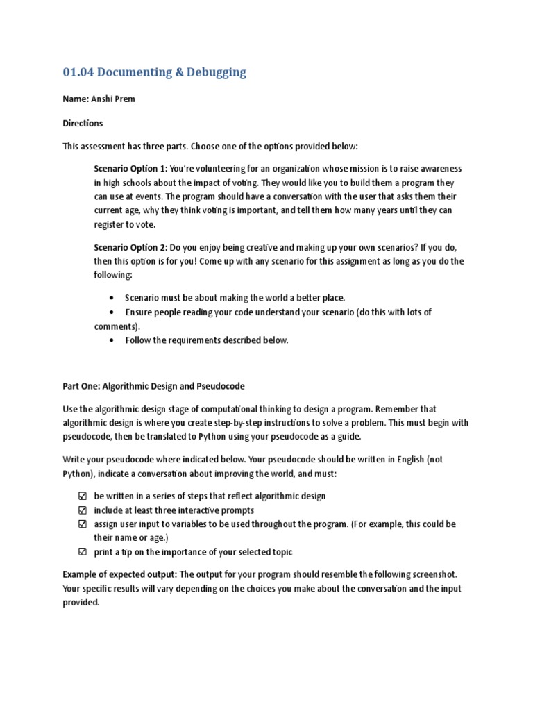 01 04 Documenting and Debugging | PDF | String (Computer Science ...