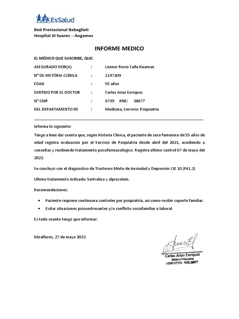 Informe Medico 7 | PDF