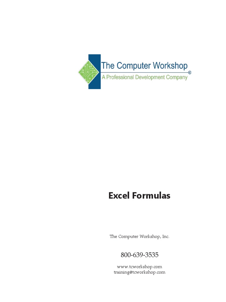 Excel Formulas: The Computer Workshop, Inc | PDF | Database Index ...