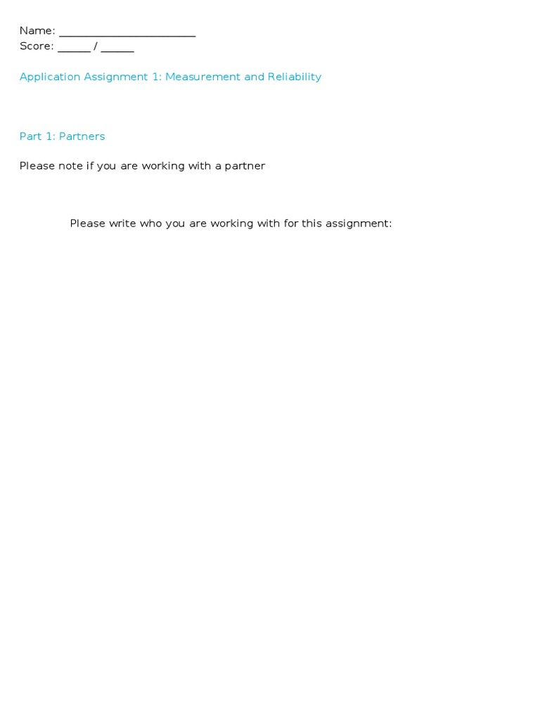 Application Assignment 1 | PDF | Experiment | Behavior