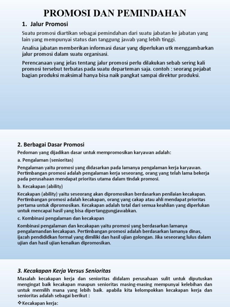 Pertemuan Ke 9 PROMOSI DAN PEMINDAHAN | PDF