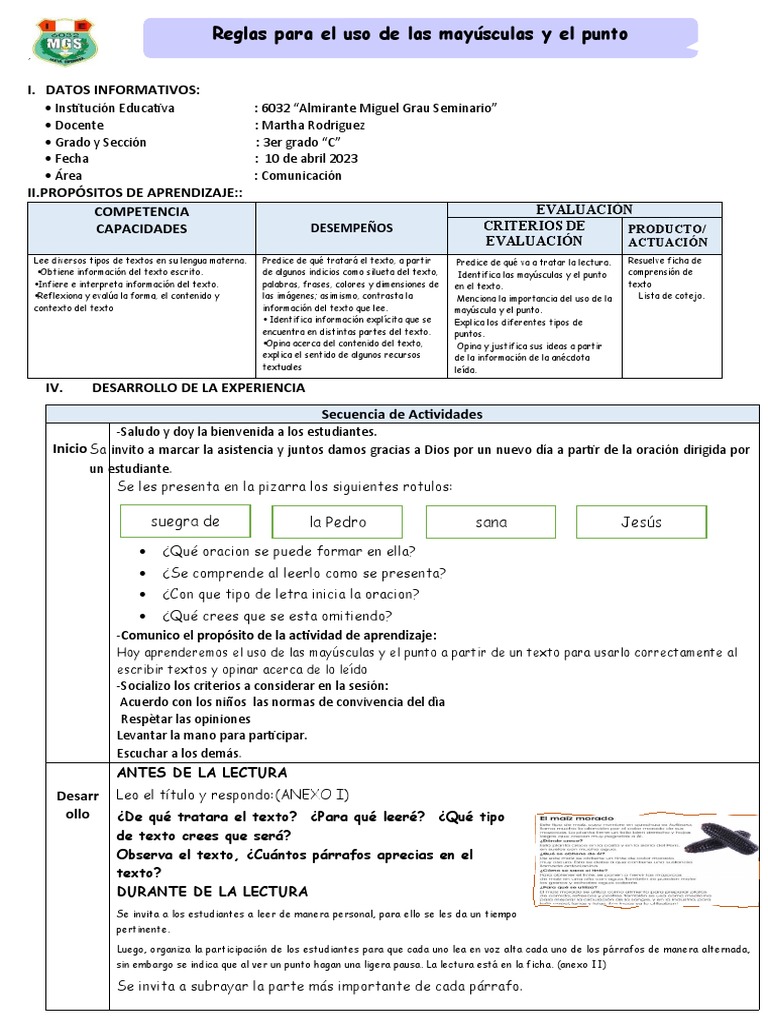 Reglas para usar mayúsculas y puntos | PDF | Evaluación | Cognición