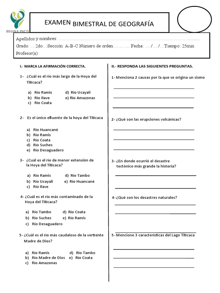 Examen de Geografía | PDF