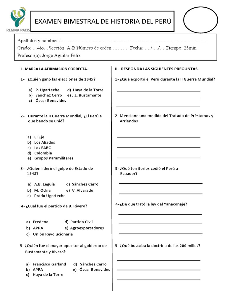 Examen de HP-4to Año | PDF