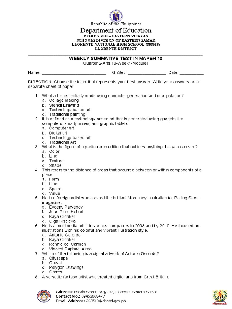 WT-Q2-Arts10-Wk1 (Module 1) | PDF