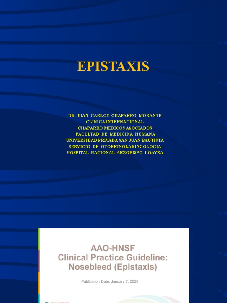 Tratamiento Integral de Epistaxis | PDF | Enfermedades y trastornos | Causas de la muerte