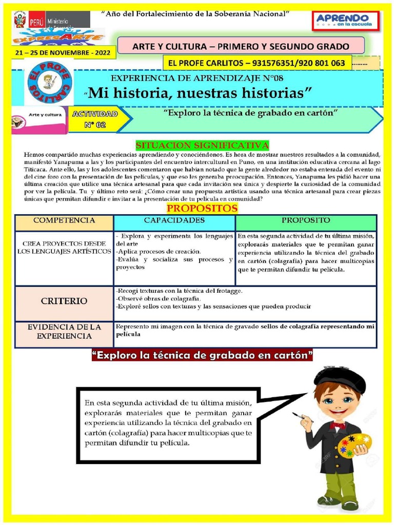 Arte 1°y2° Sem 2 Eda8 Archivos Joseph Ponce Pdf