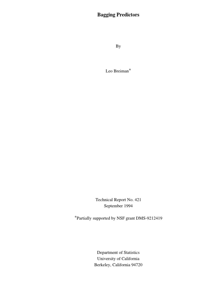 Breiman 96 Bagging | PDF