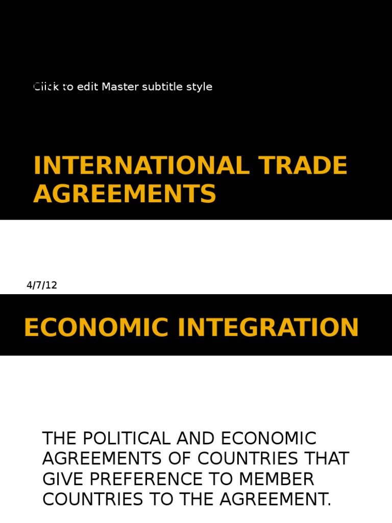 Overview of International Trade Agreements | PDF | World Trade ...