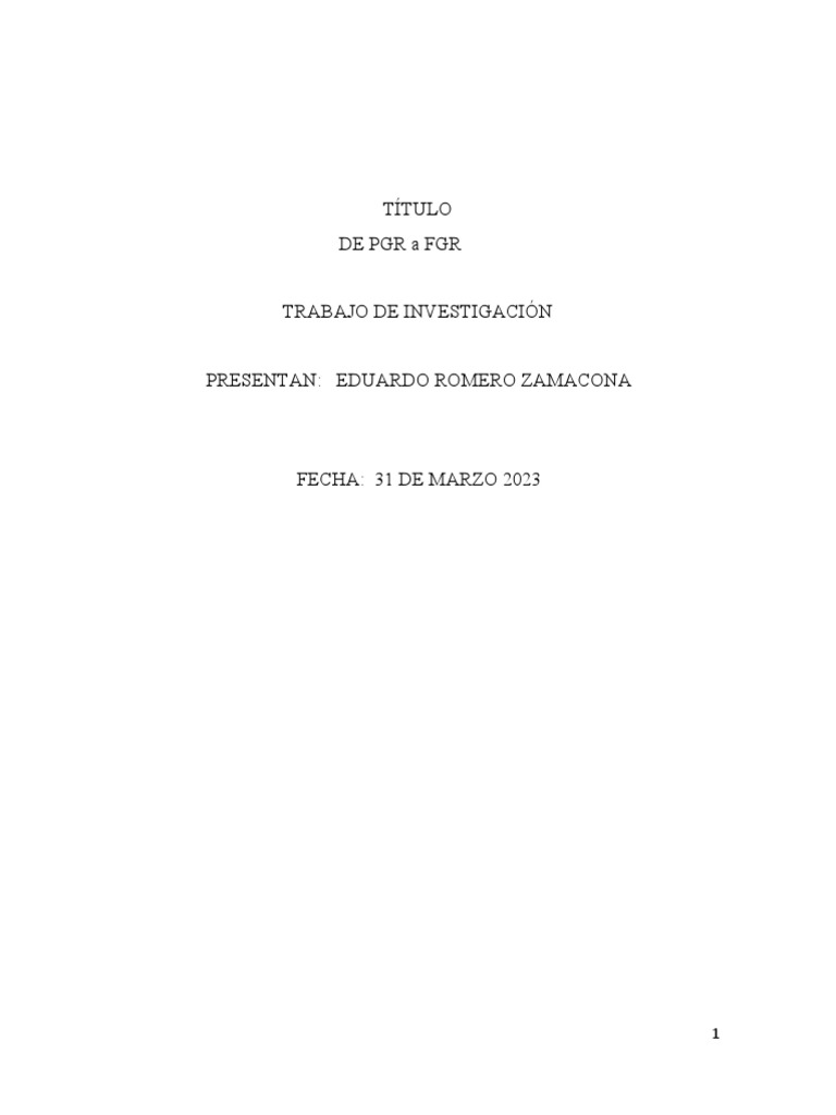 Transición de PGR a FGR en México | PDF | Fiscal | Gestión de recursos ...