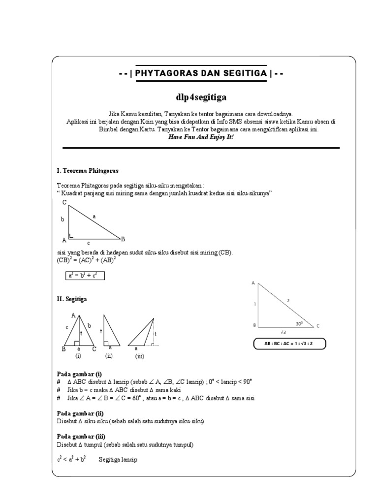 Phytagoras Dan Segitiga | PDF | Metode & Bahan Ajar