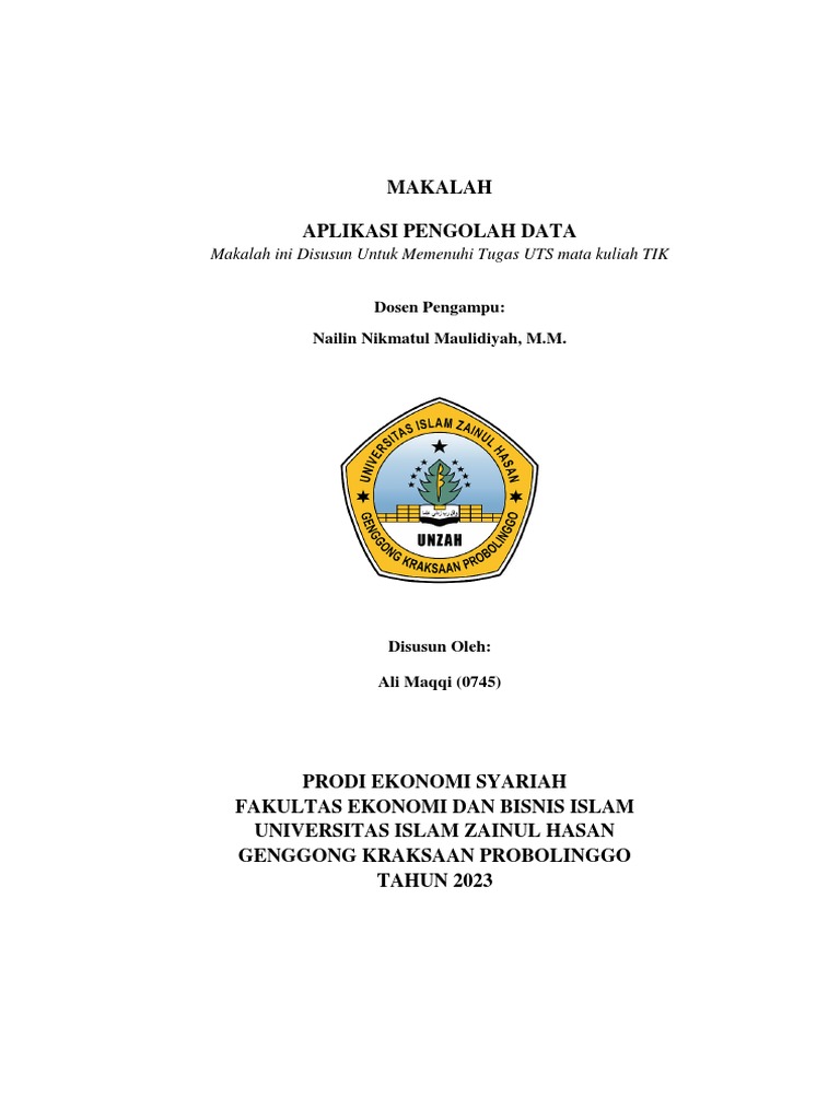 Aplikasi Pengolah Data: Definisi dan Fungsi | PDF