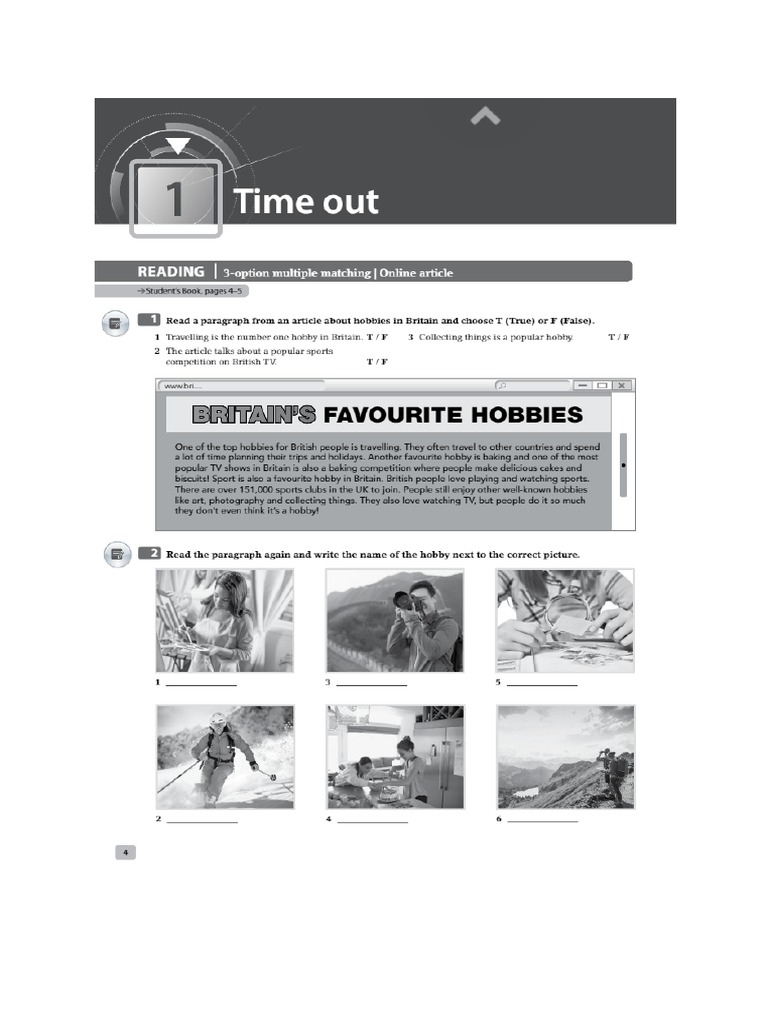 UNIT 1 TIME OUT - Workbook | PDF