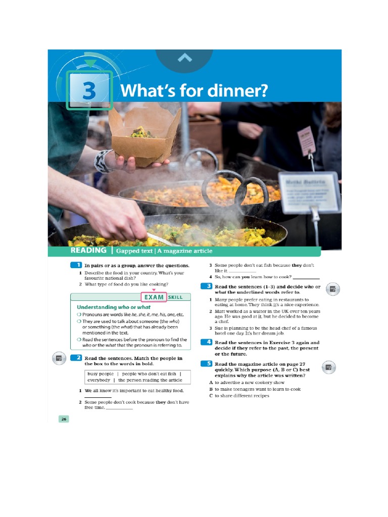 Unit 3 - What S For Dinner | PDF