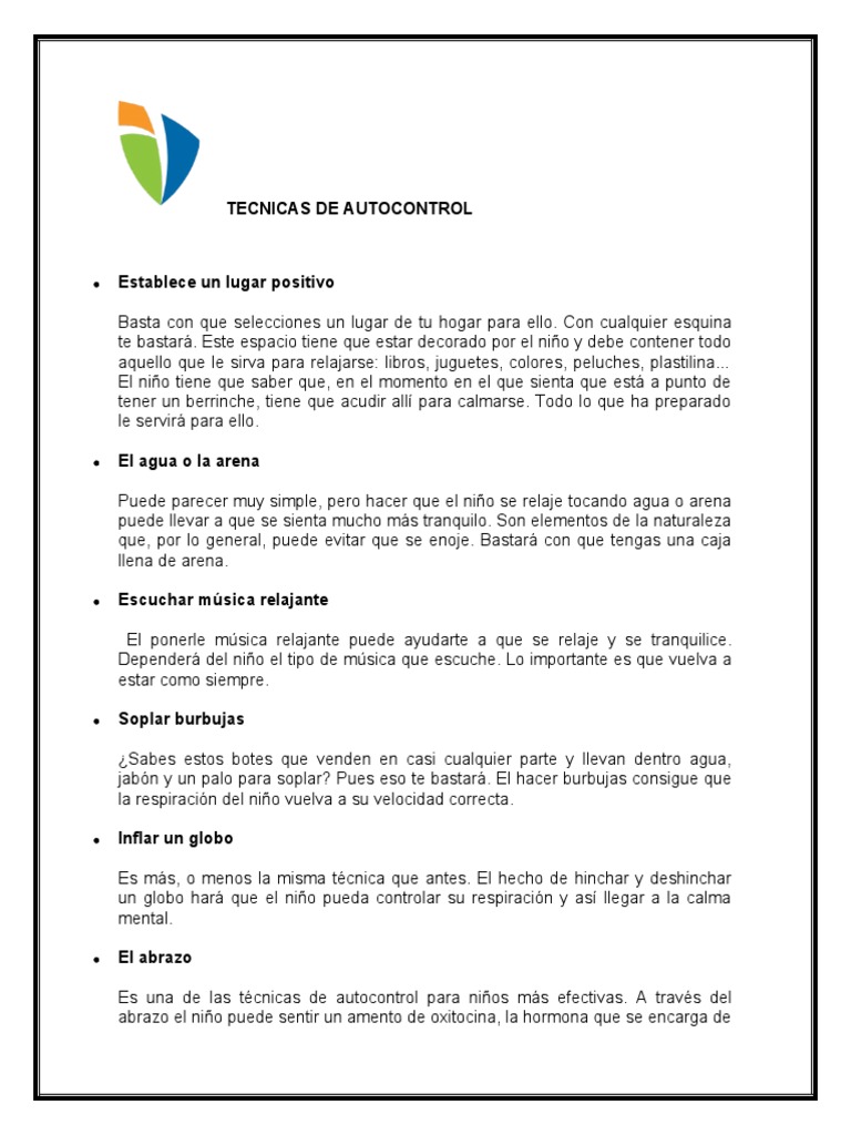 Tecnicas de Autocontrol | PDF
