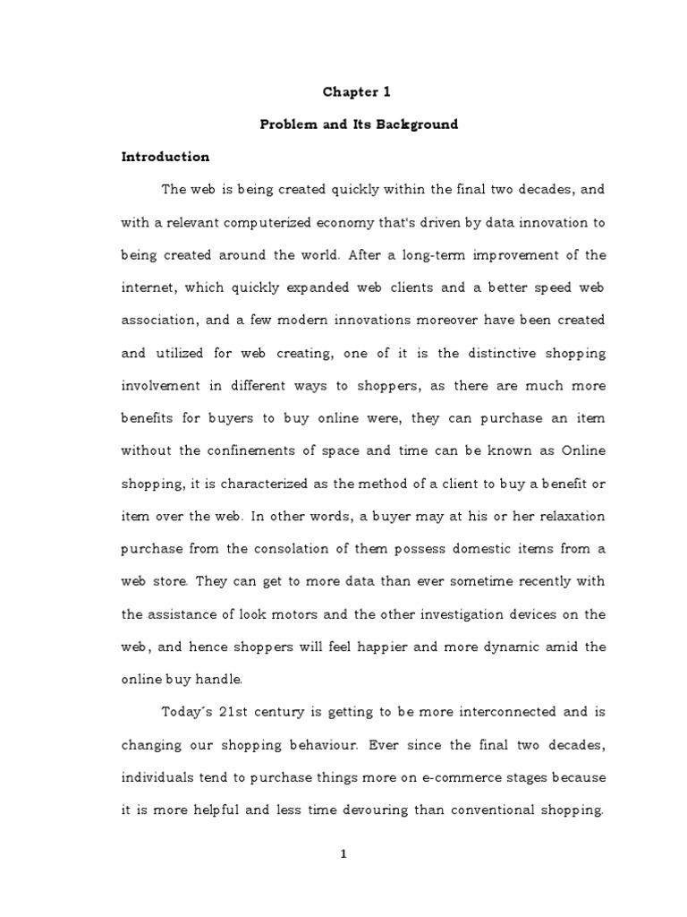 Problem and Its Background | PDF | Online Shopping | Consumer Behaviour