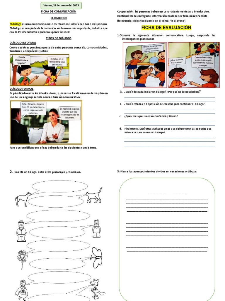Ficha Dialogo | PDF | Conversacion | Comunicación