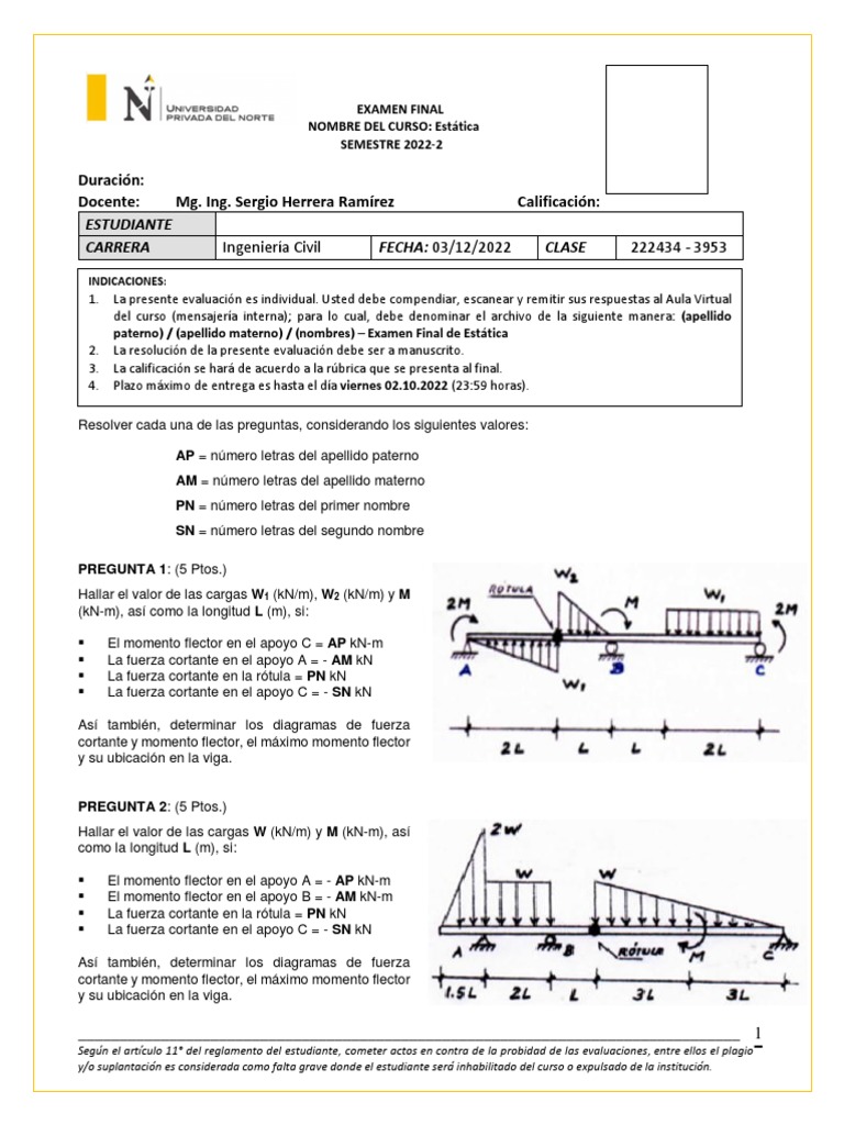 T1 Estatica | PDF | Viga (Estructura) | Ingeniería mecánica