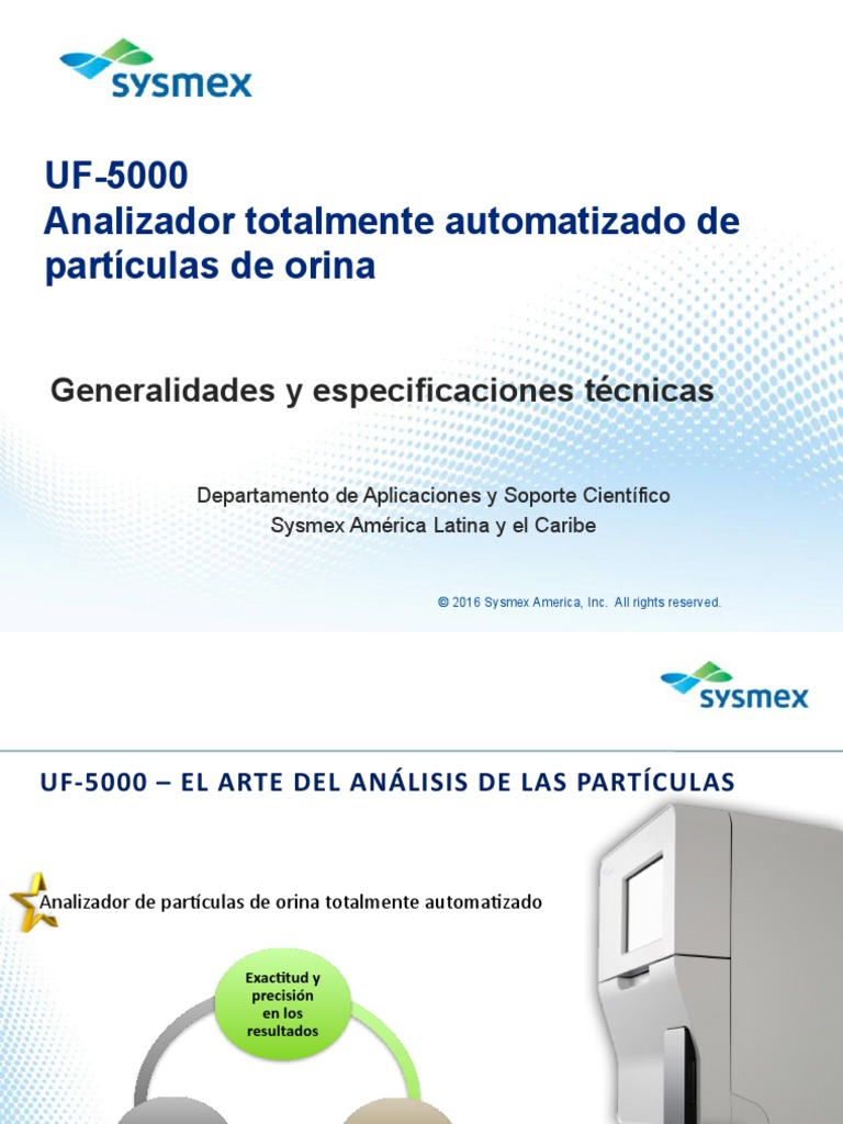 UF-5000 Analizador Totalmente Automatizado de Partículas de Orina | PDF | Citometría de flujo ...