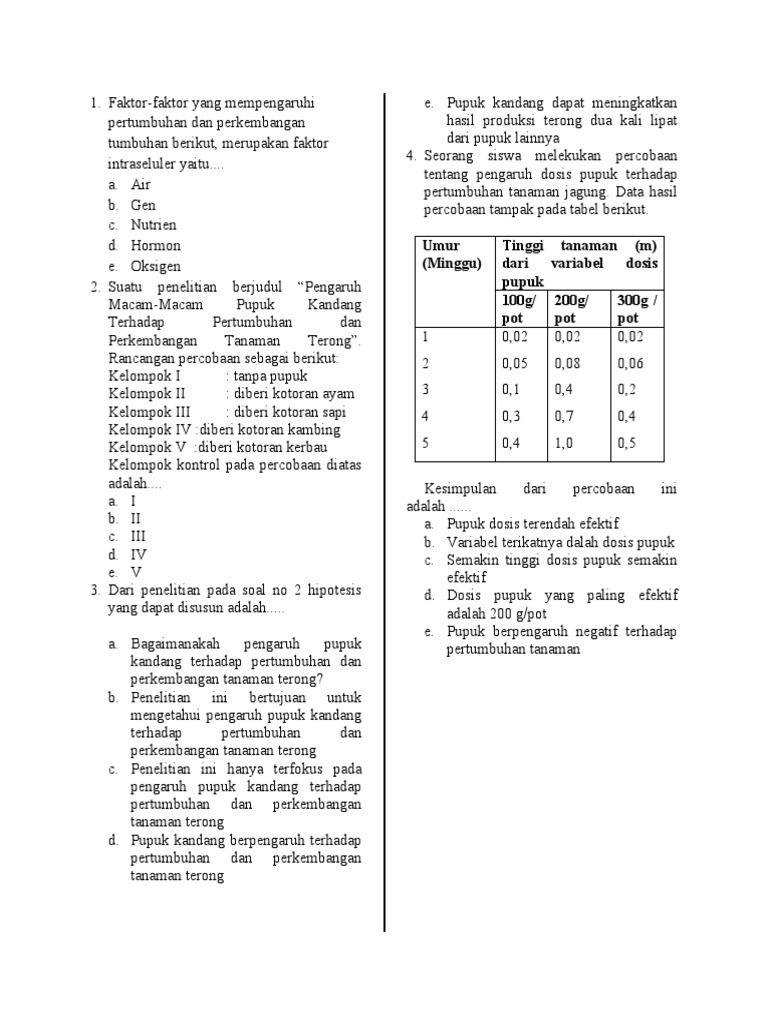 Soal SMSTR 1 Bio XII | PDF