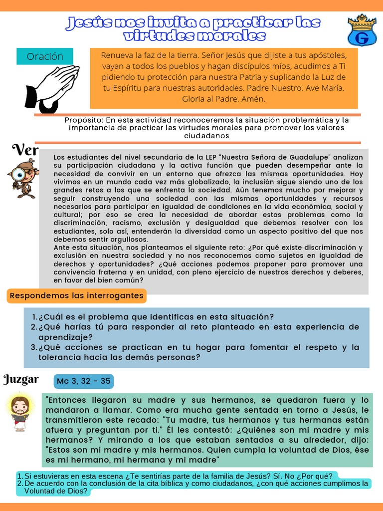 Jesús Nos Invita A Practica Las Virtudes Morales | PDF | Virtud | Jesús