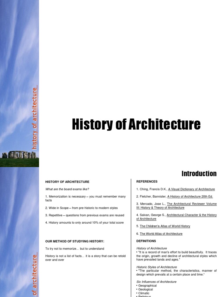 Overview of Architectural History | PDF | Ancient Egypt | Achaemenid Empire
