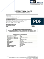 Ficha Técnica Cipermetrina 200 Gowan (México) | PDF | Potencial de acción