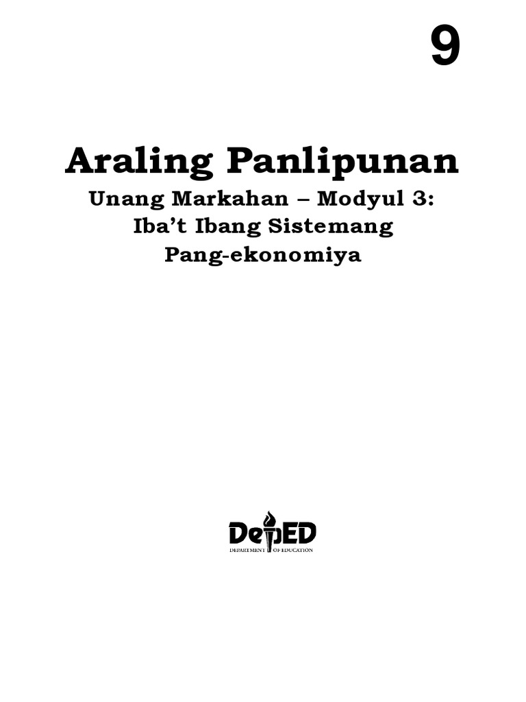 Ap9 q1 m3 Iba Tibangsistemangpangekonomiya Week-5 | PDF