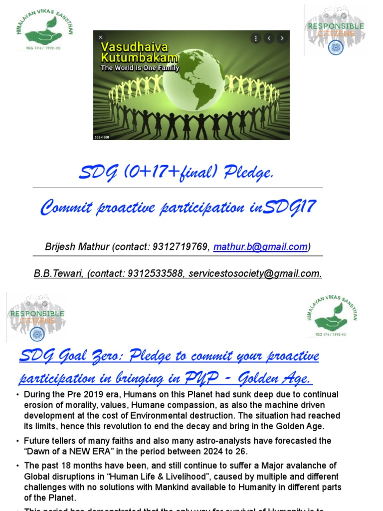 Responsible Citizen SDG Pledge | PDF | Human | Morality