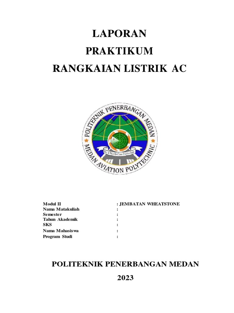 Laporan Praktikum Rangkaian Listrik Ac: Politeknik Penerbangan Medan 2023 | PDF