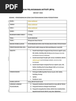 Rancangan Perlaksanaan Aktiviti (Rpa) : (Taska Permata NCDRC Upsi) | PDF