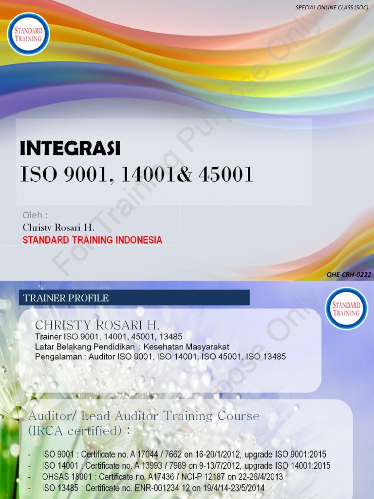 Integrasi Iso 9001 14001 Dan 45001 Pdf