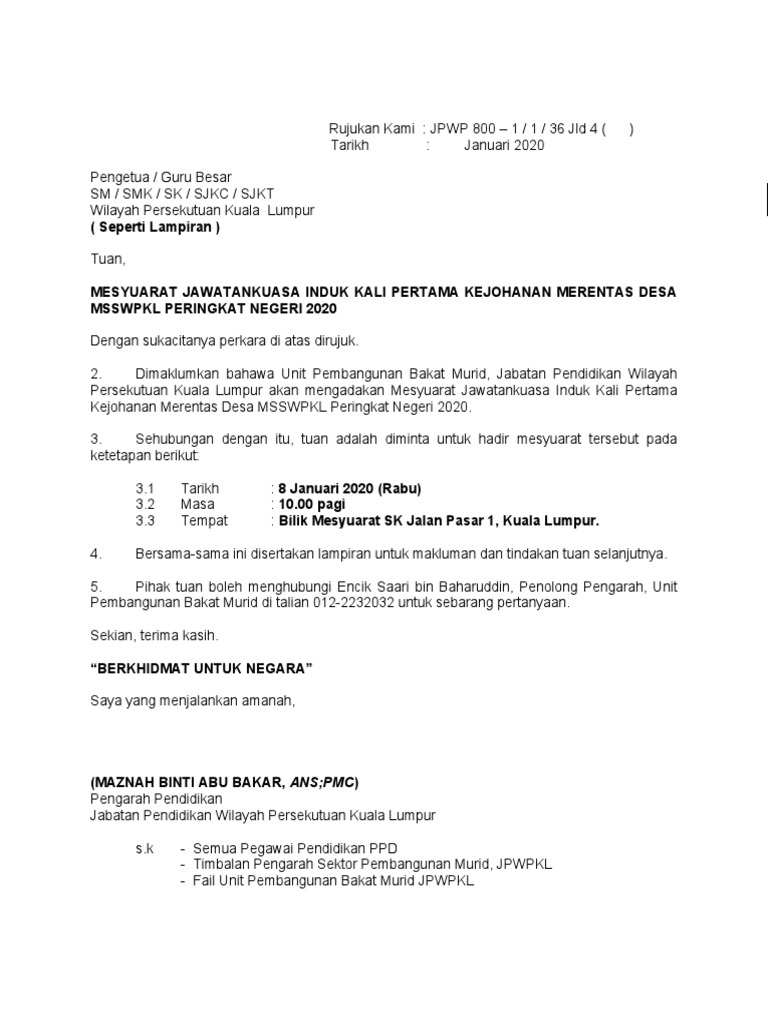 Surat Meeting Induk 1 Pdf