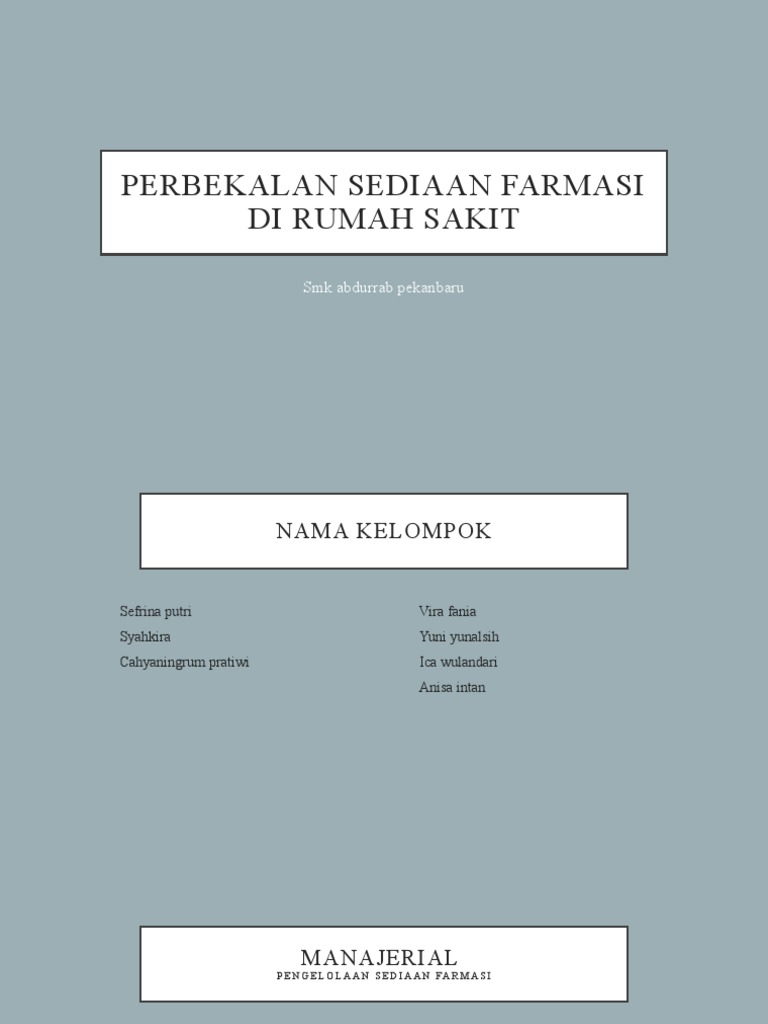 Pengadaan Obat Di Rumah Sakit Pdf