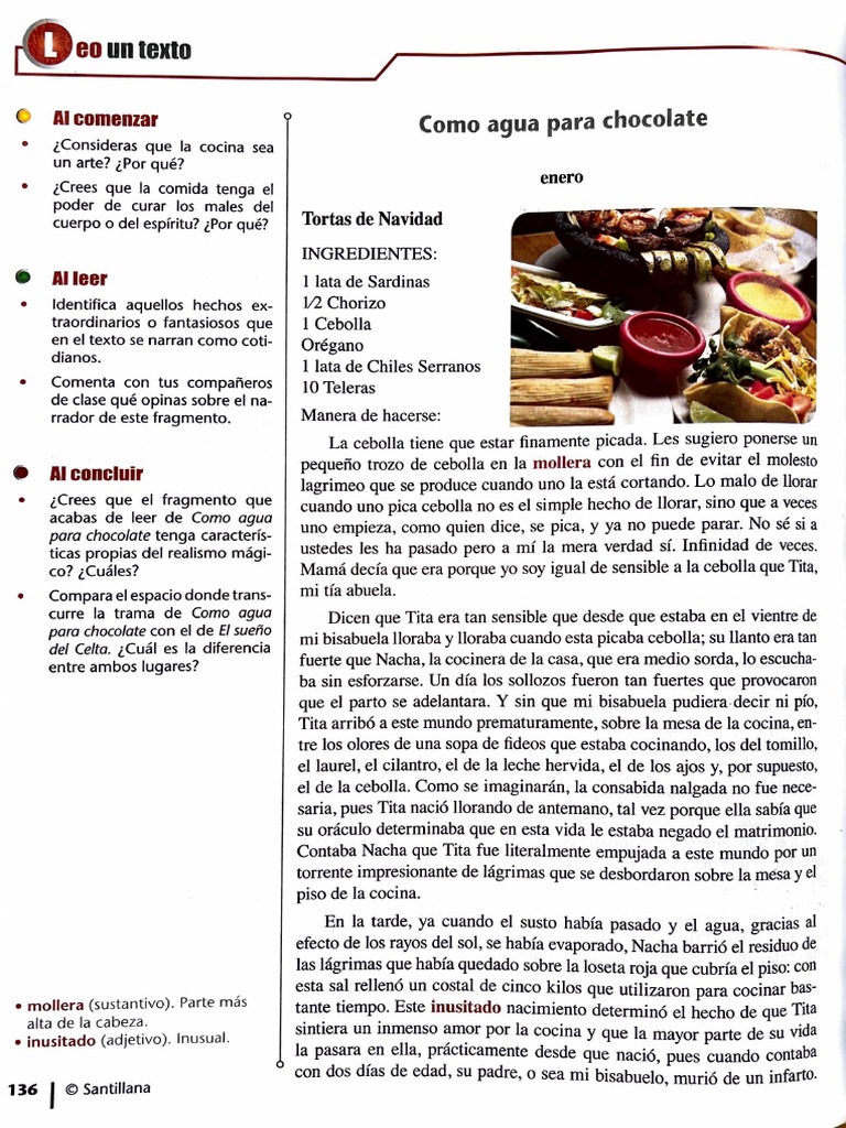 Como Agua para Chocolate | PDF | Alimentos | Cocina