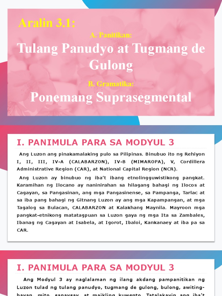 Fil7-3q-Aralin 3.1 | PDF