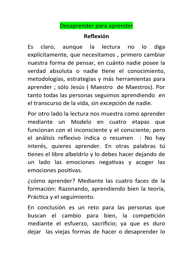 Desaprender para Aprender | PDF