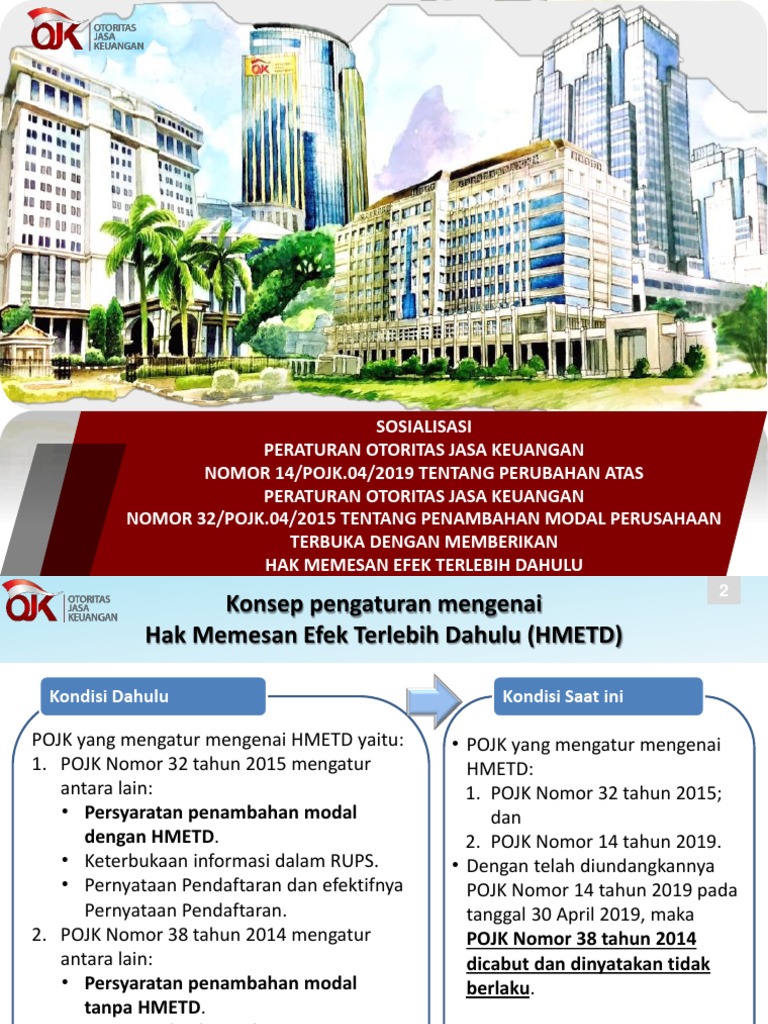 Sosialisasi POJK 14 Tahun 2019 - Final | PDF | Bisnis