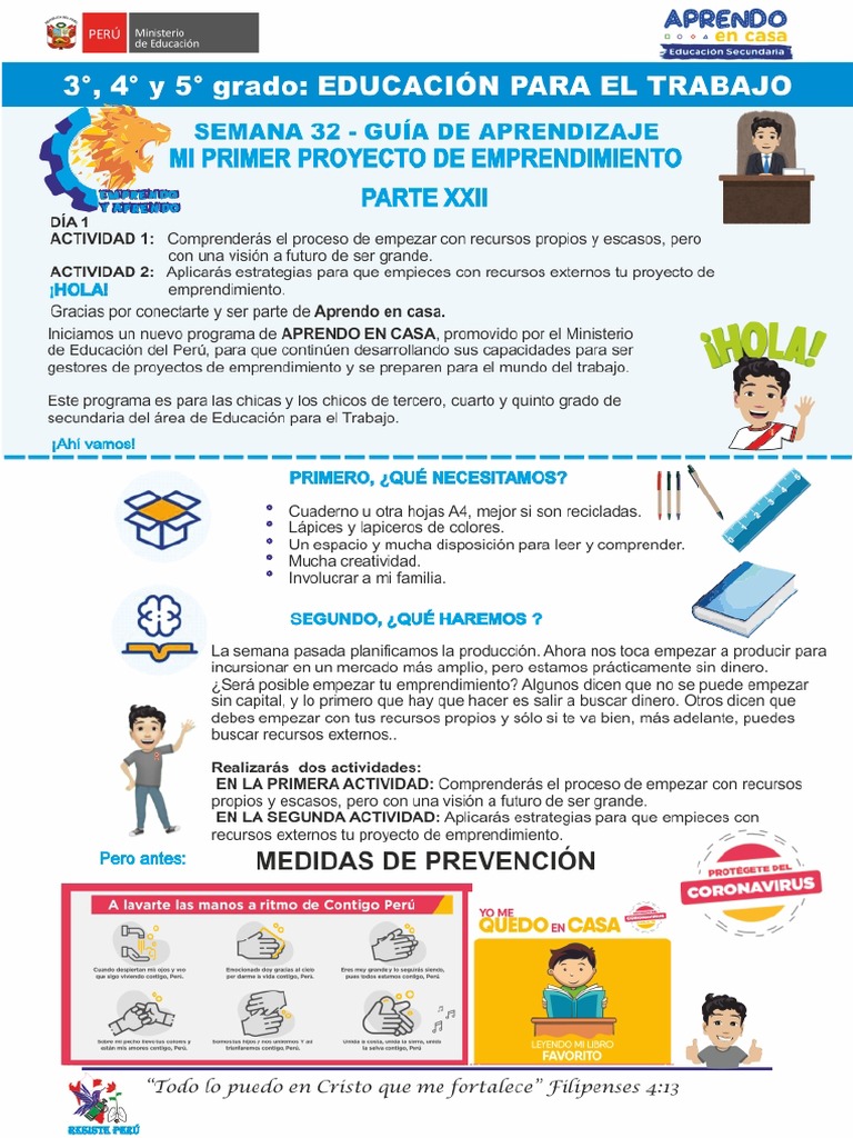 Mi Primer Proyecto de Emprendimiento Parte Xxii: Semana 32 Guía de ...